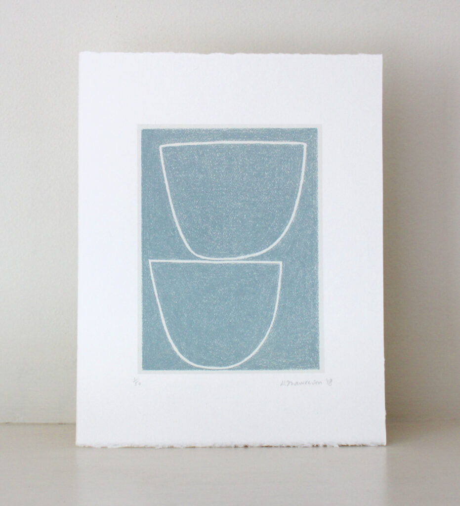 Small abstract screenprint, original, handmade, small minimal wall art ...