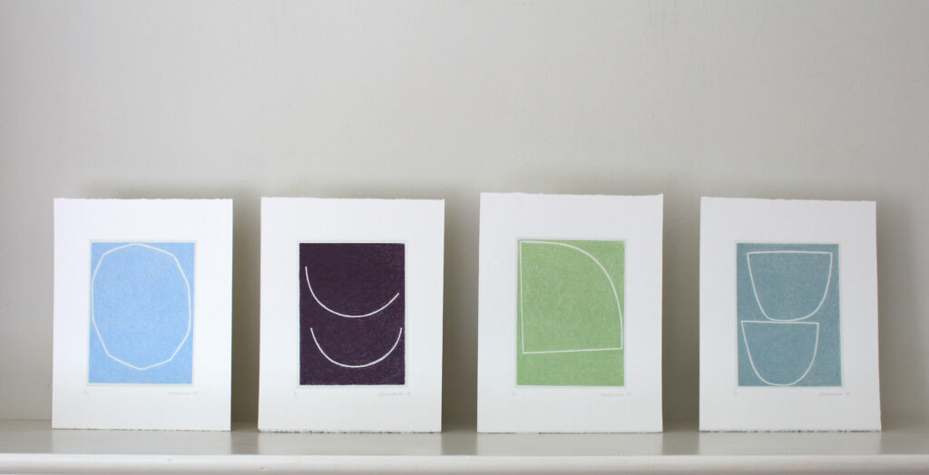 Small abstract screenprint, original, handmade, small minimal wall art ...