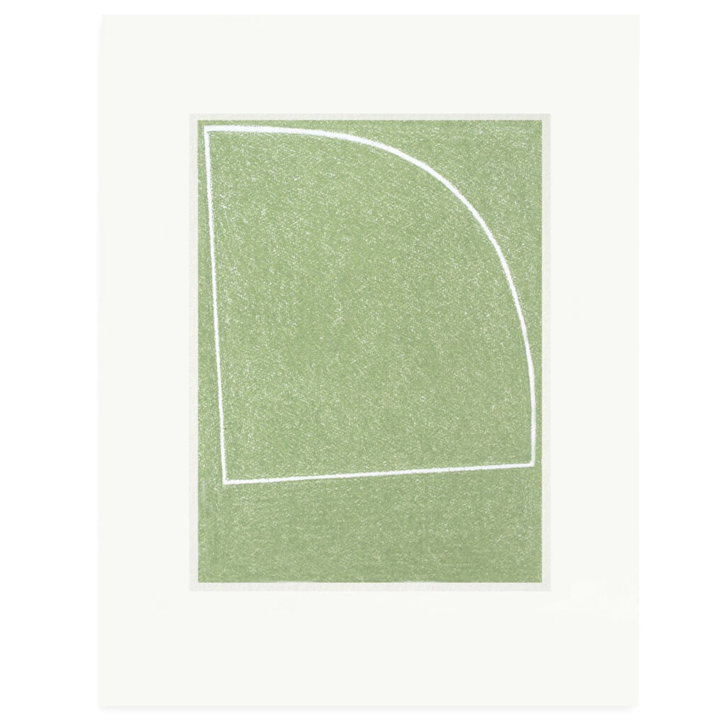 Small green abstract screenprint, handpulled, minimal modern art ...