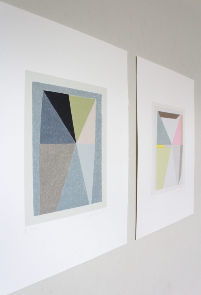 Geometric screenprint, Mid Century Modern, Abstract handmade silkscreen ...