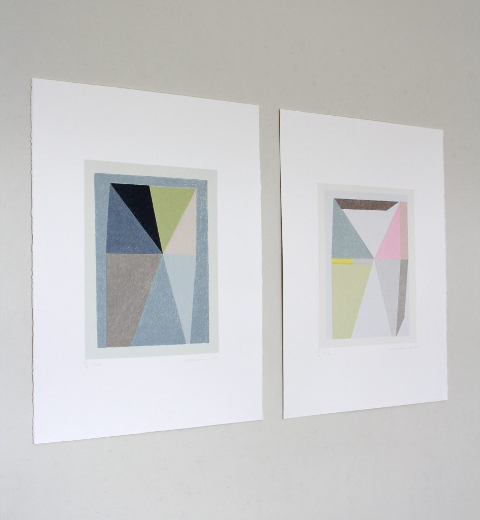 Geometric screenprint, Mid Century Modern, Abstract handmade silkscreen ...