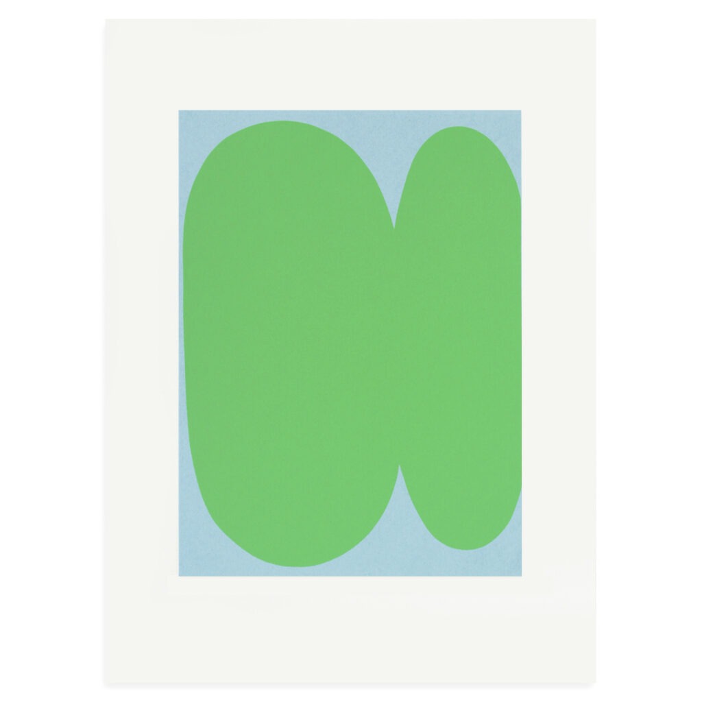 Retro green and blue abstract screenprint. Modern, minimal art by Emma ...