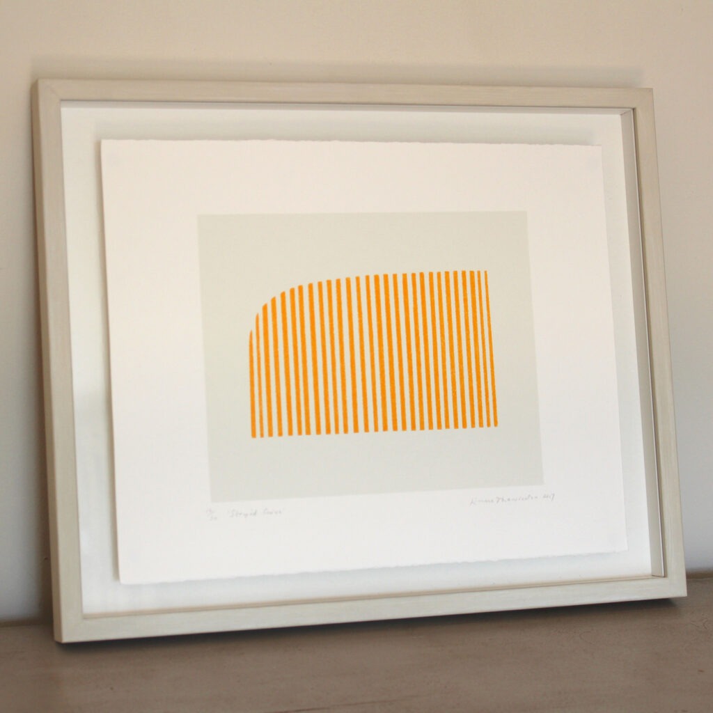 Mid Century Modern Art / Retro Screenprint / orange abstract by Emma ...