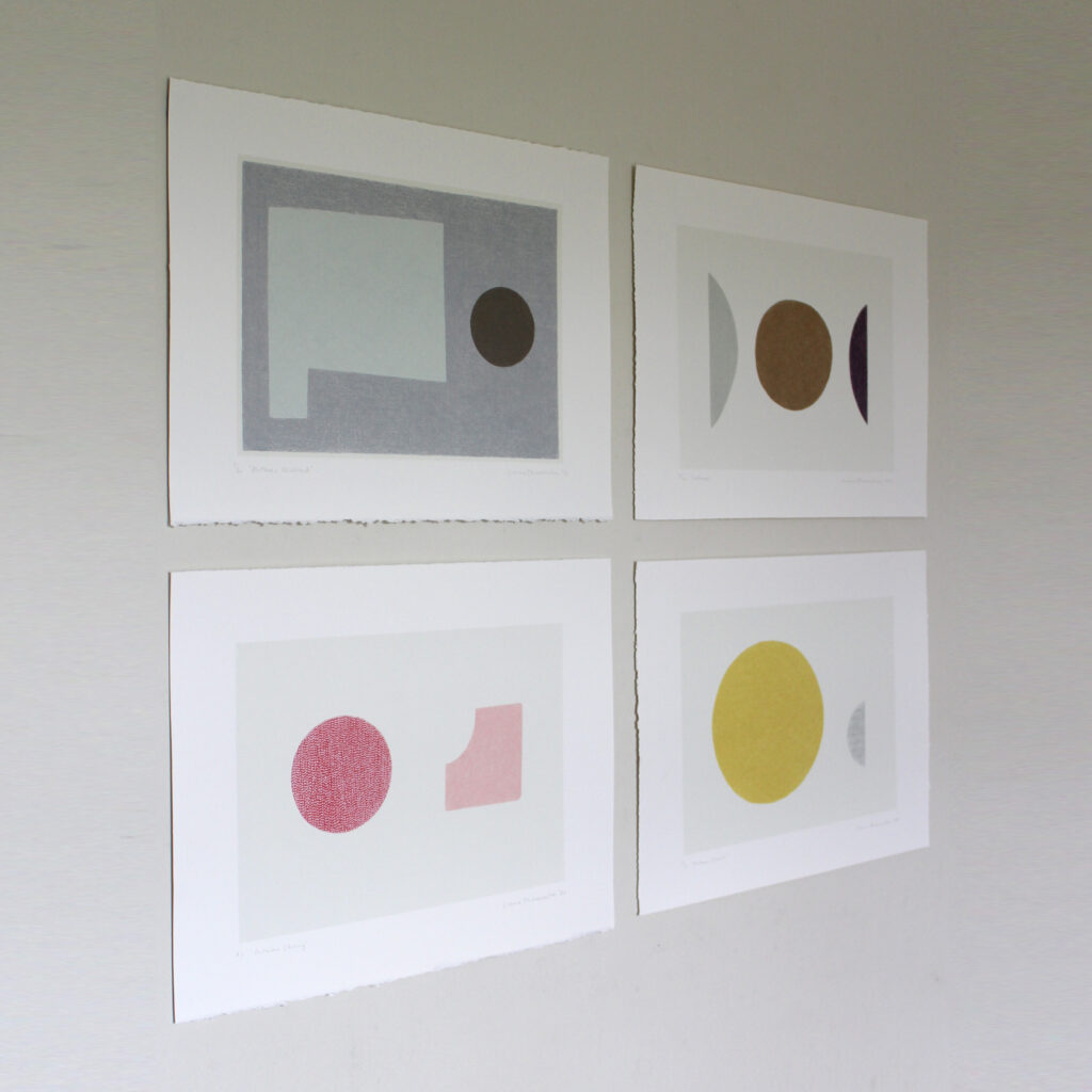 Abstract minimal original screenprint. Modern art by Emma Lawrenson.
