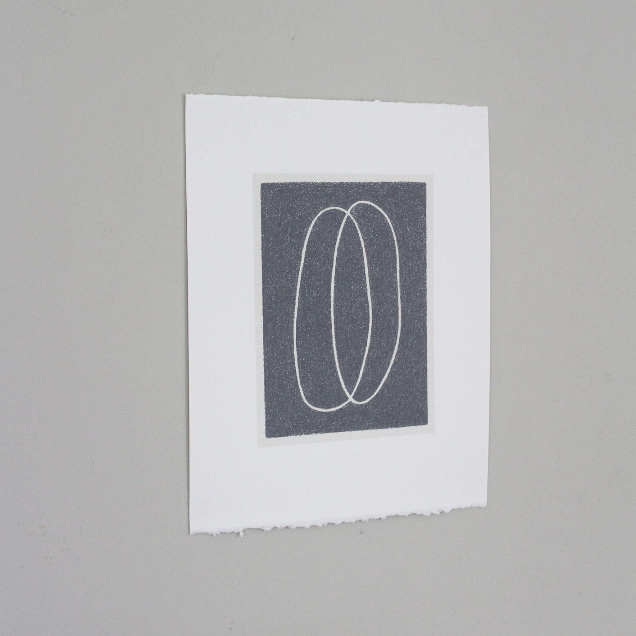 Grey original minimal screenprint. Linear, organic, small grey ...