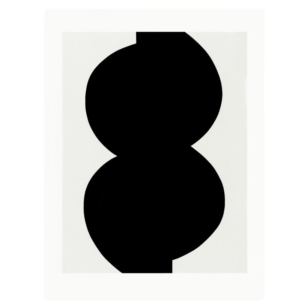 BIG Contemporary black abstract original screenprint. Colorblock ...