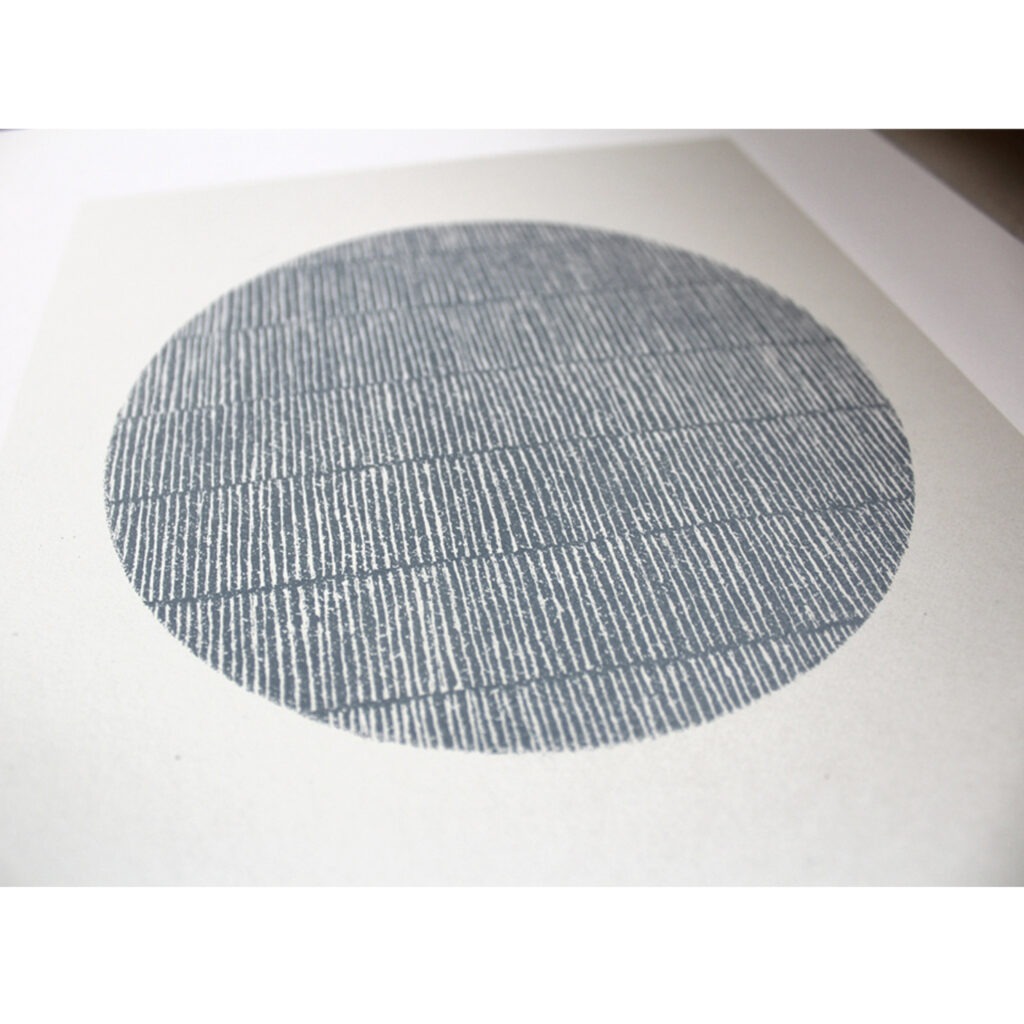 Abstract screenprint/ original art, full moon, minimal hand pulled ...