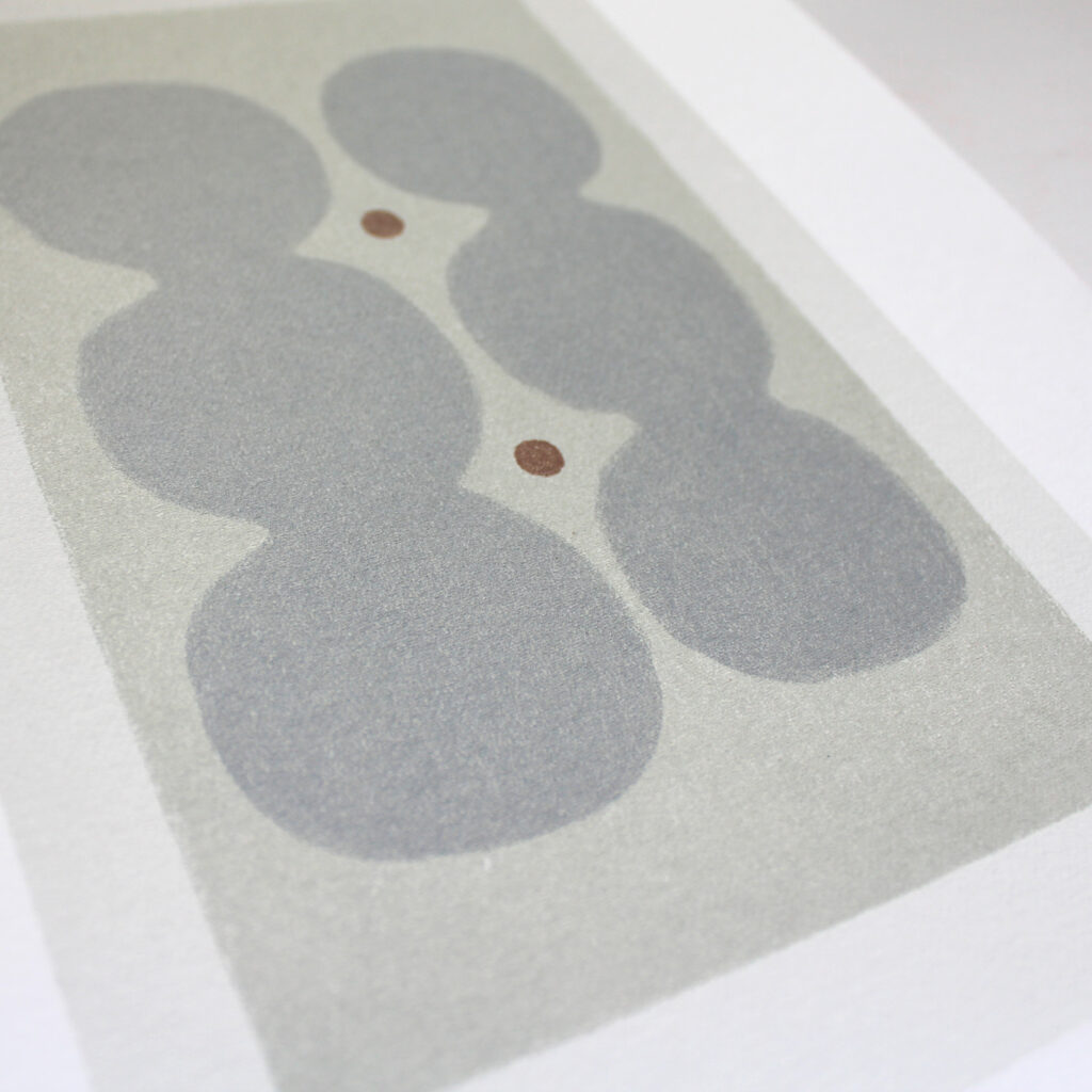 Abstract screenprint. warm greys modern shapes art by Emma Lawrenson ...