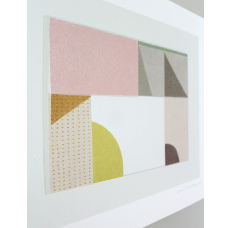 Geometric screenprint, abstract print, original, handmade art in greys ...