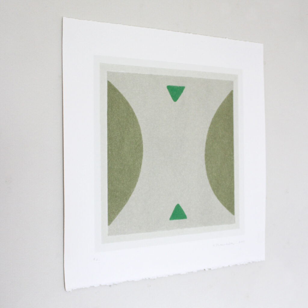 Abstract screenprint/ original art, full moon, minimal hand pulled ...