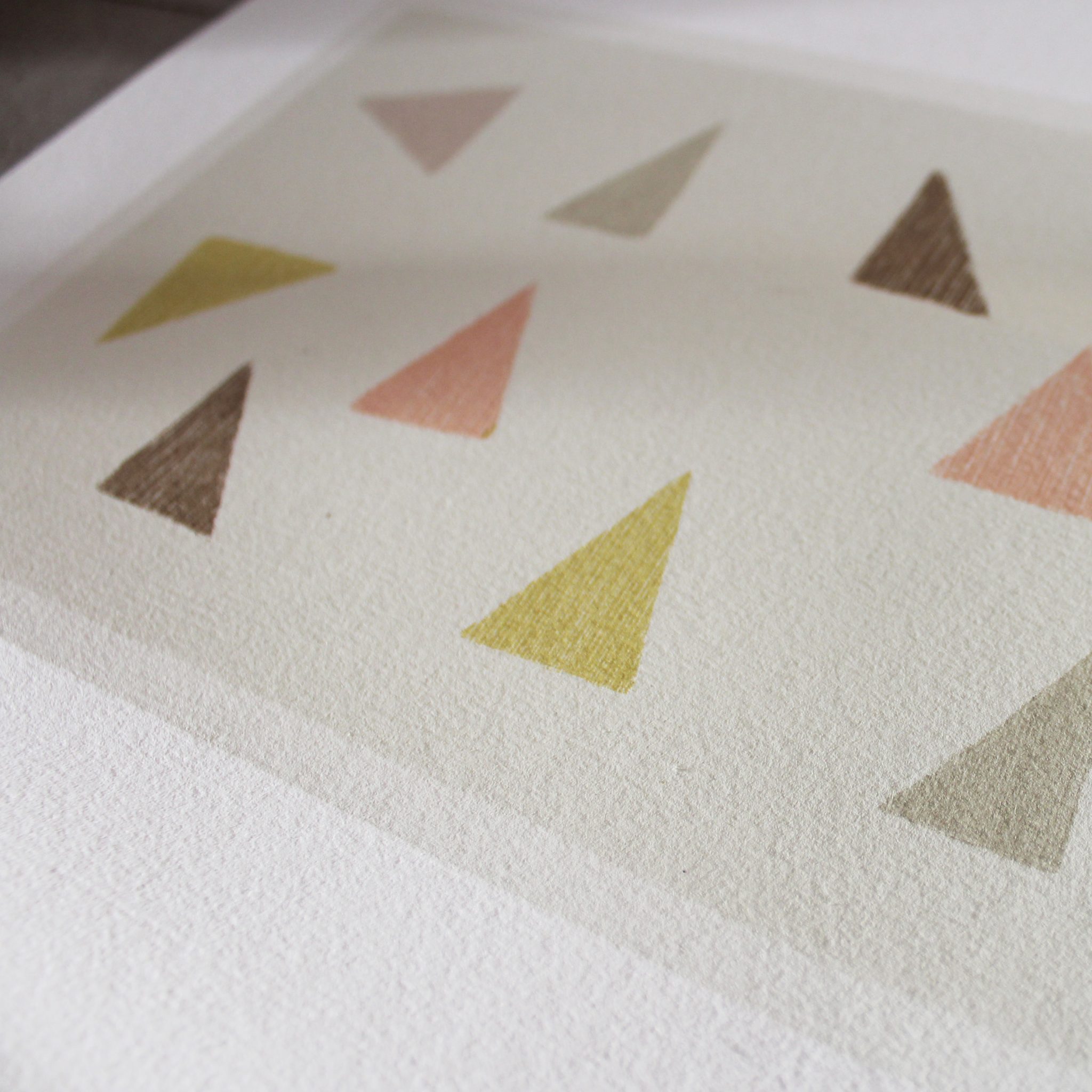 Abstract screenprint/ original art, geometric minimal hand pulled, pink ...