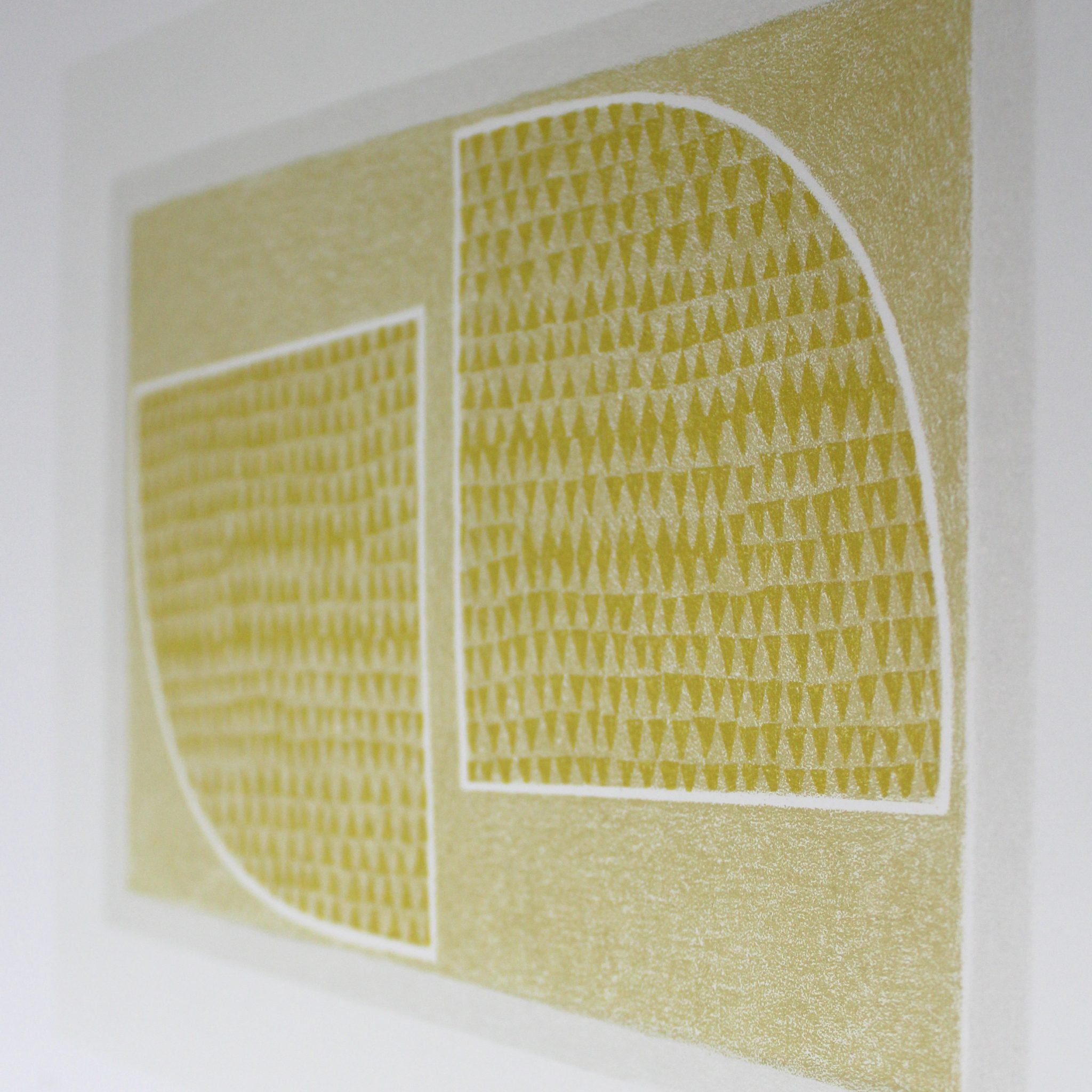 Abstract screenprint/ original art, yellow abstract, minimal hand ...