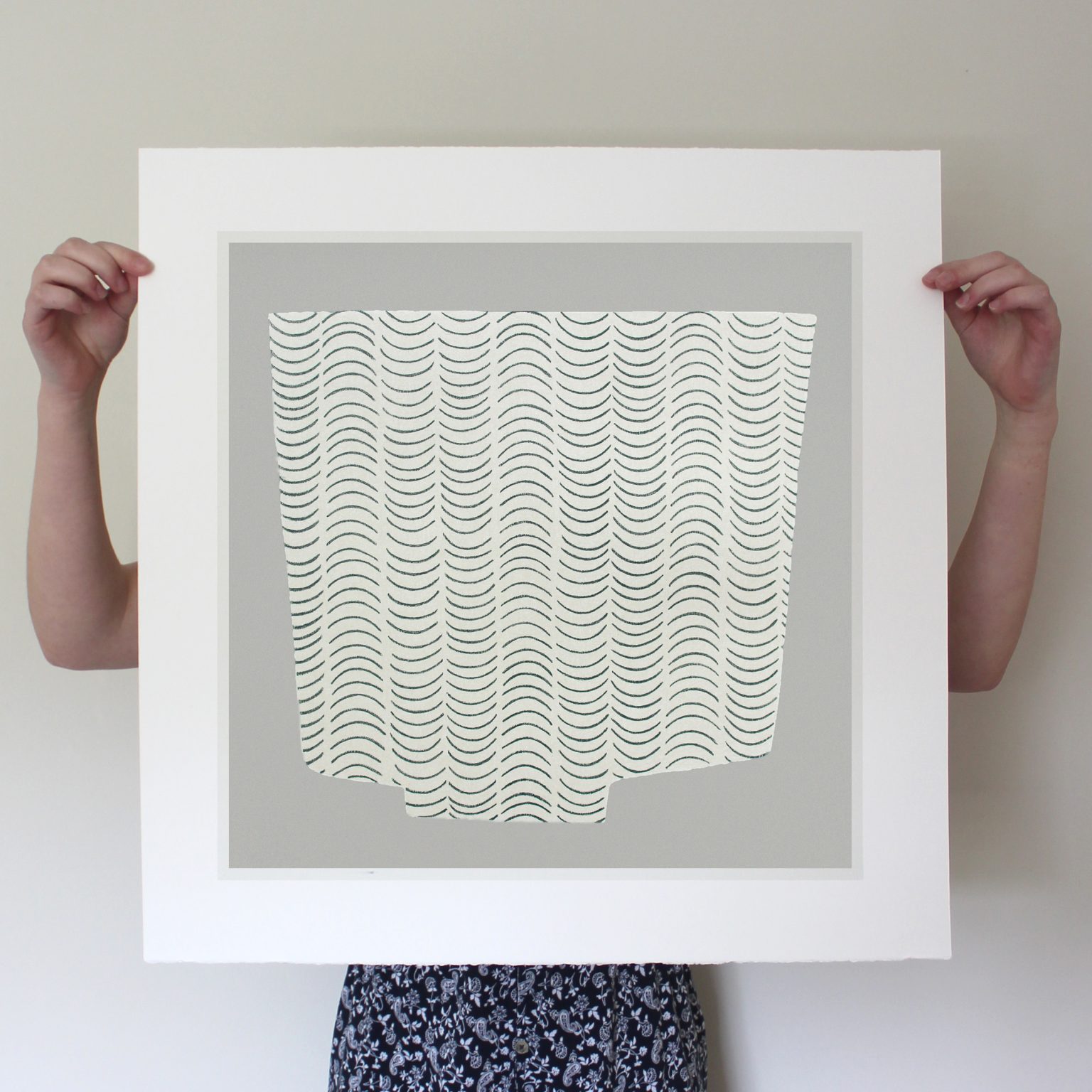 Abstract screenprint/ original art, full moon, minimal hand pulled ...