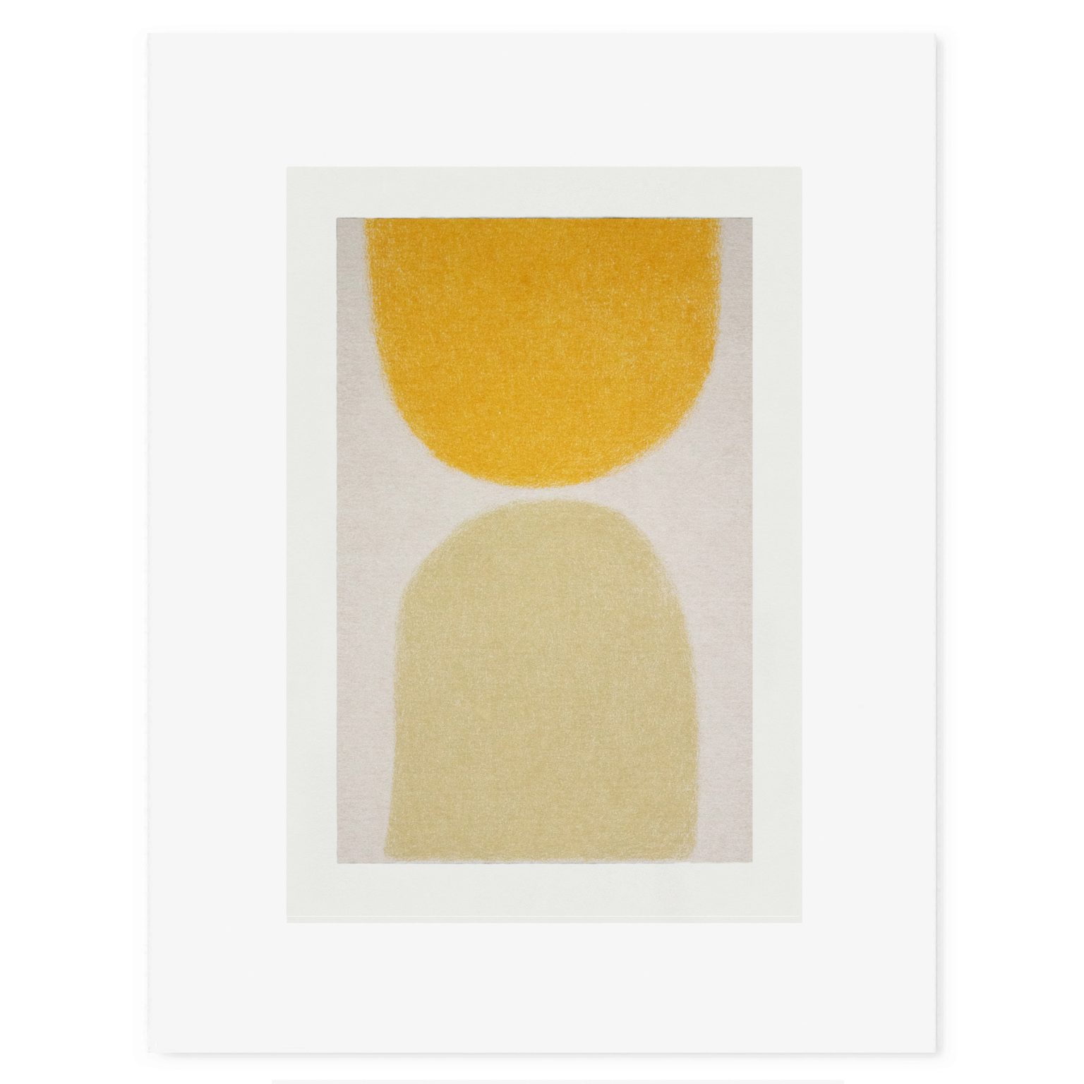 Abstract screenprint. yellow modern shapes art by Emma Lawrenson ...