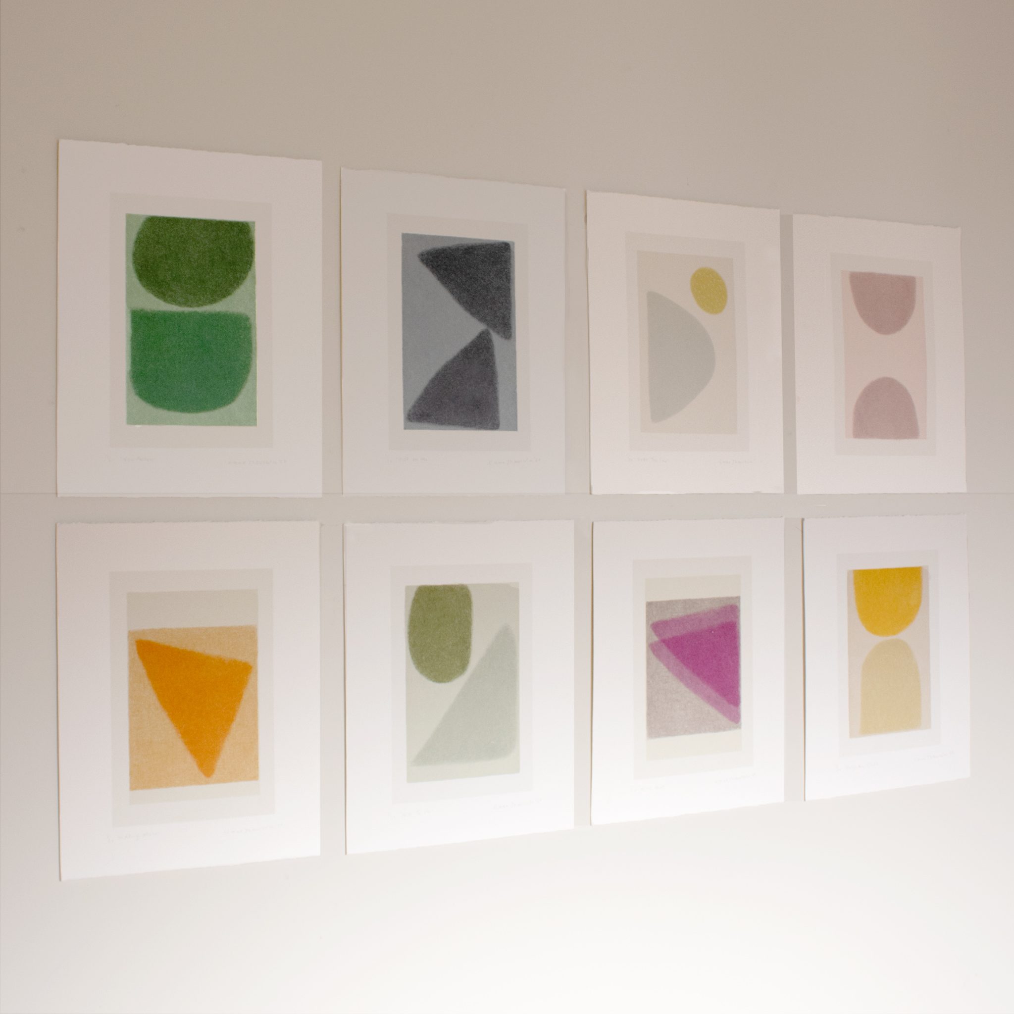 Abstract screenprint. yellow modern shapes art by Emma Lawrenson ...