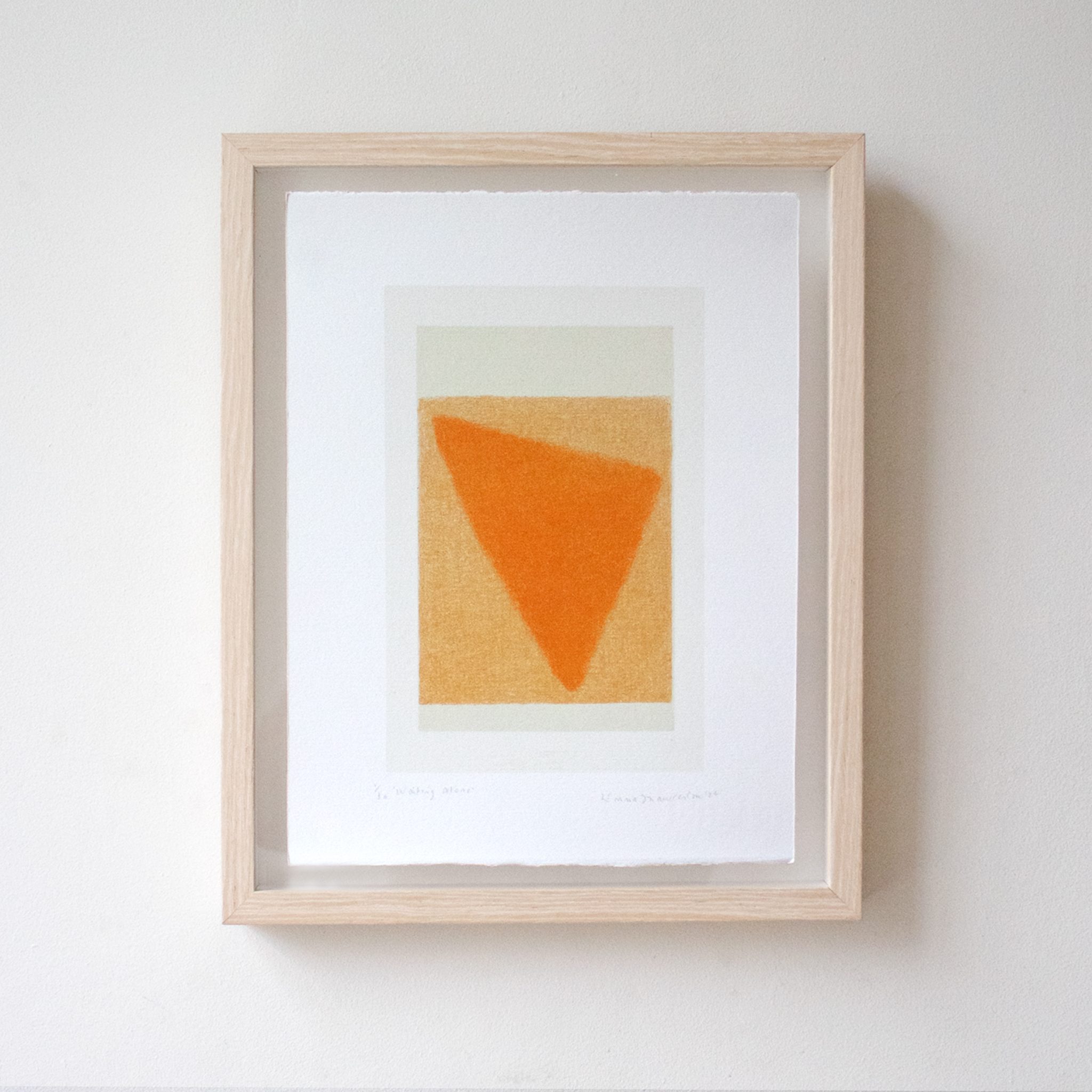 Abstract screenprint. yellow modern shapes art by Emma Lawrenson ...